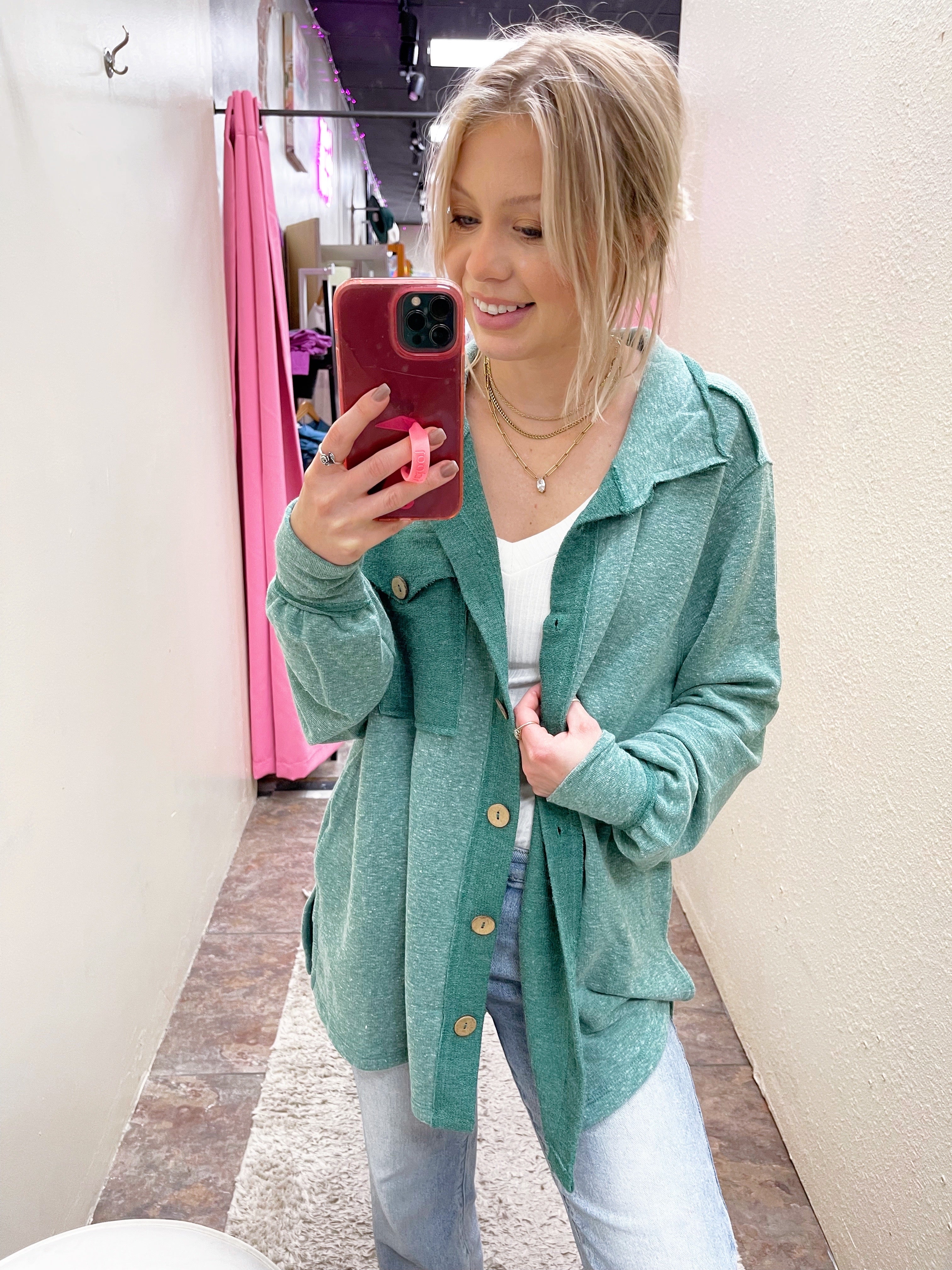 Hunter Green Shacket – Ani Oakli Clothing Co.