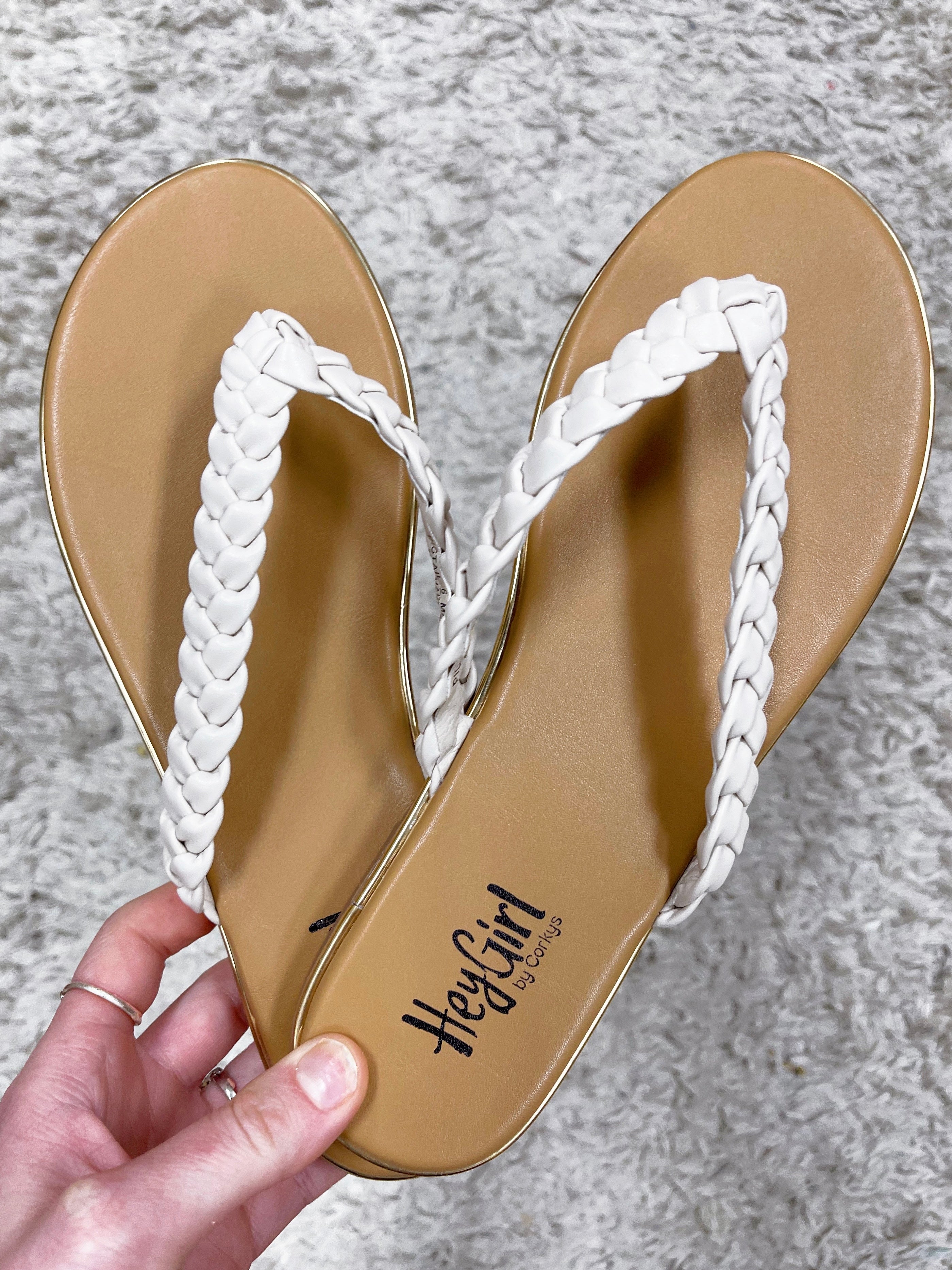 Pigtail Ivory Flip Flops-Corkys – Ani Oakli Clothing Co.